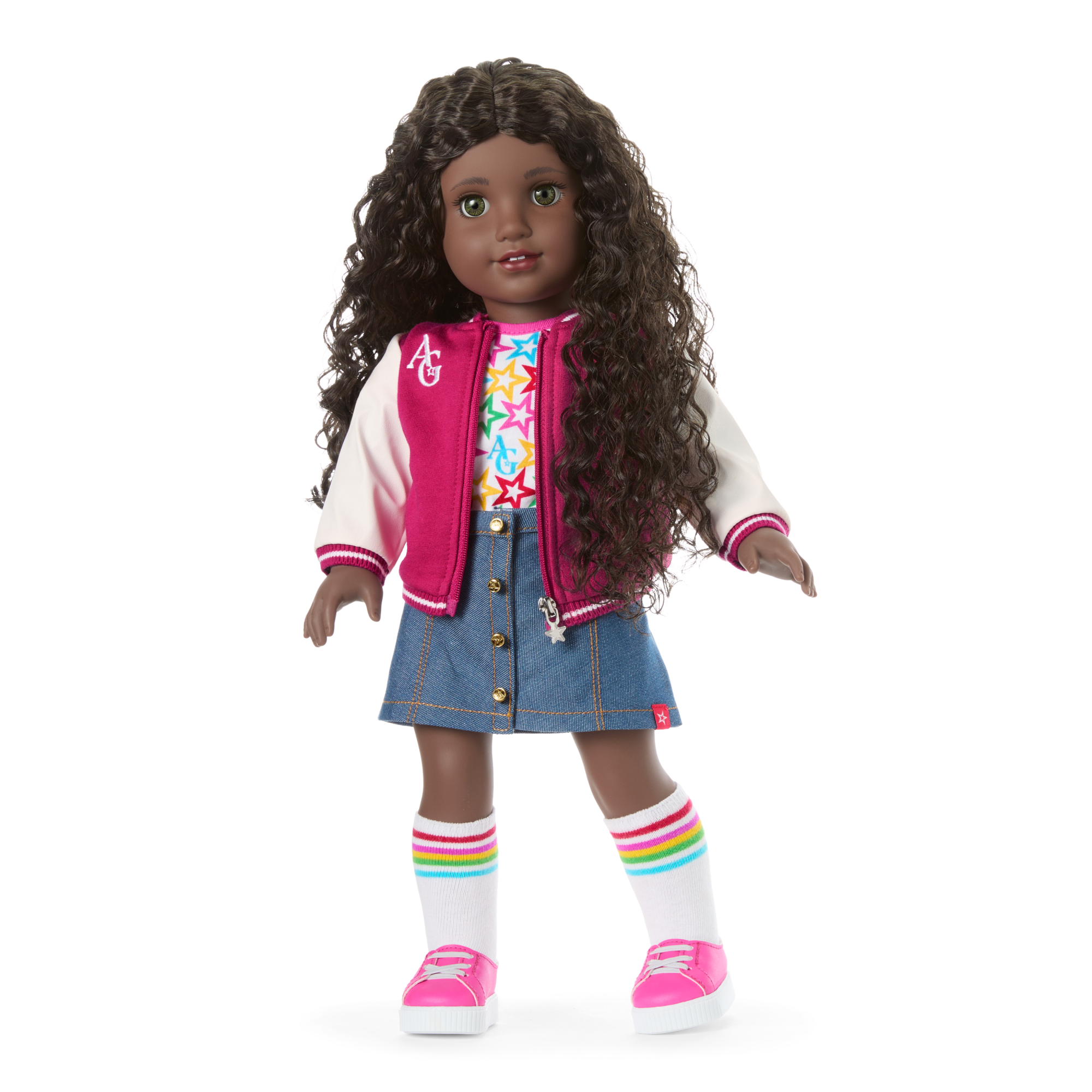 Truly Me™ 18-inch Doll #127 with curly dark-brown hair| American Girl®