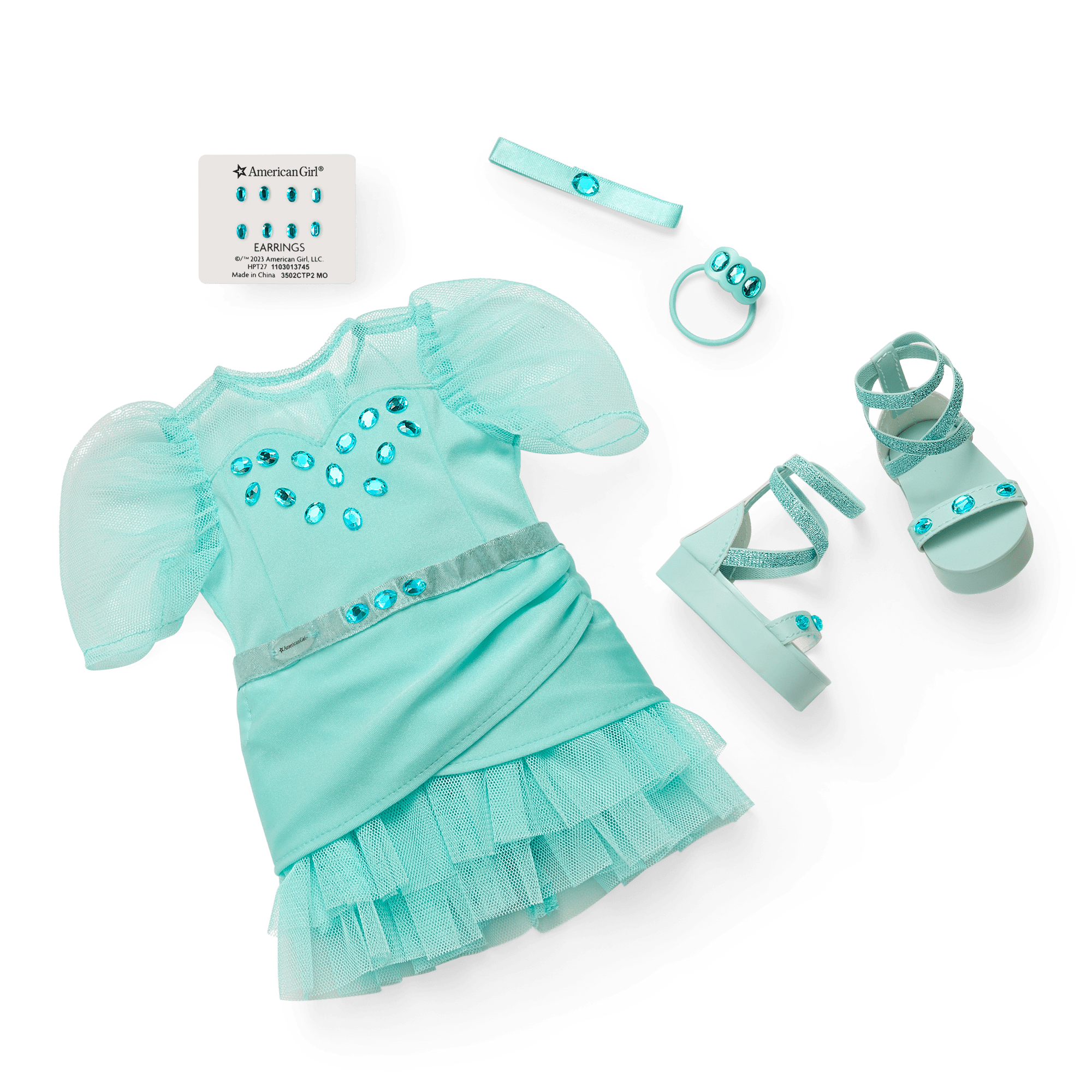 March Gleaming Aquamarine Birthstone Outfit | American Girl®