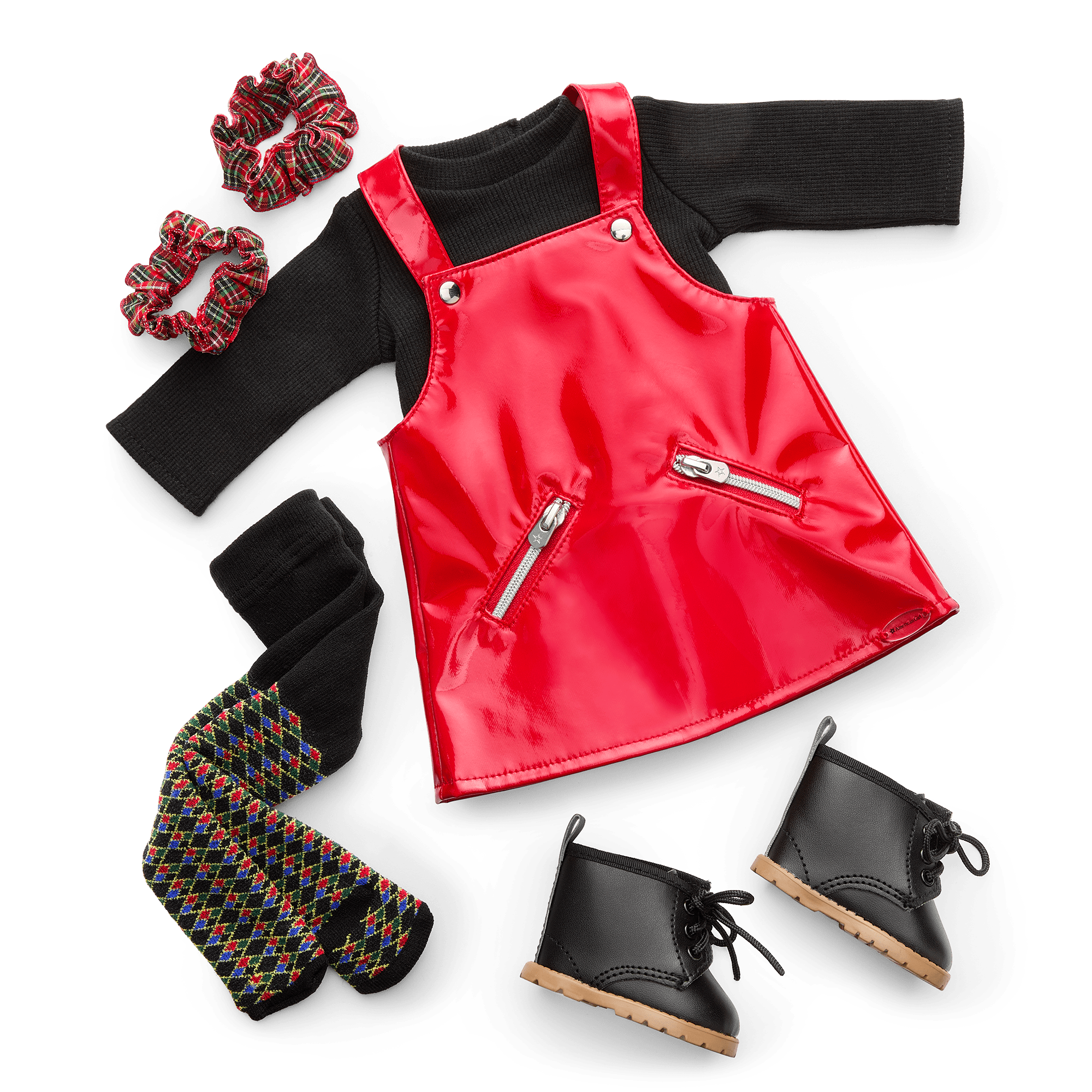 Nicki’s™ Red Vinyl Jumper Outfit for Dolls | American Girl®